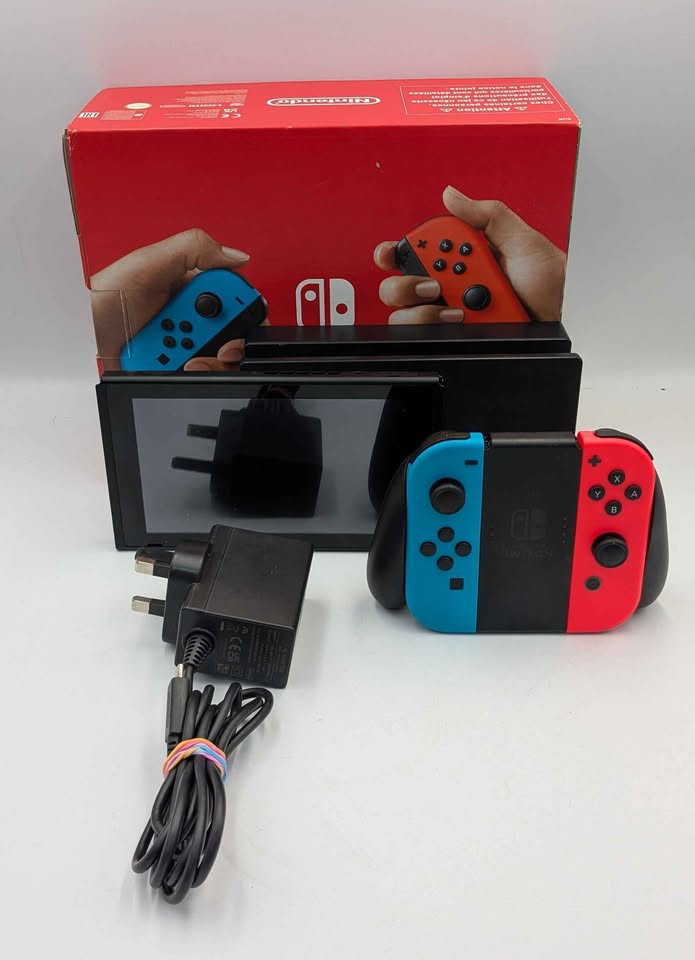 Nintendo Switch Console, 32GB HAC-001-01 + Neon Red/Blue Joy-Cons ...
